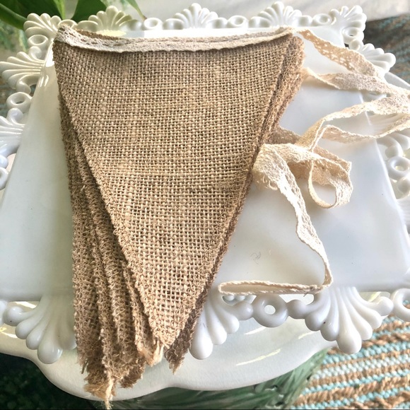 Party Supplies | Nip Burlap Lace Flag Banner Garland | Poshmark